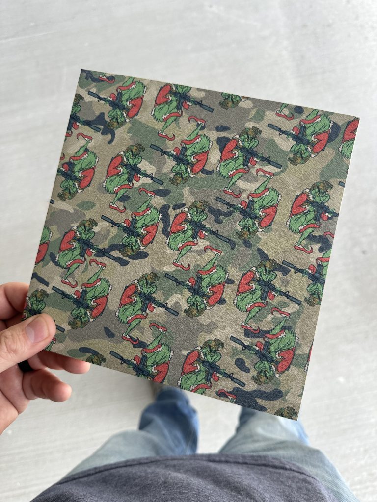 Tactical Grinch on Camo Infused Kydex - Kydex Creations